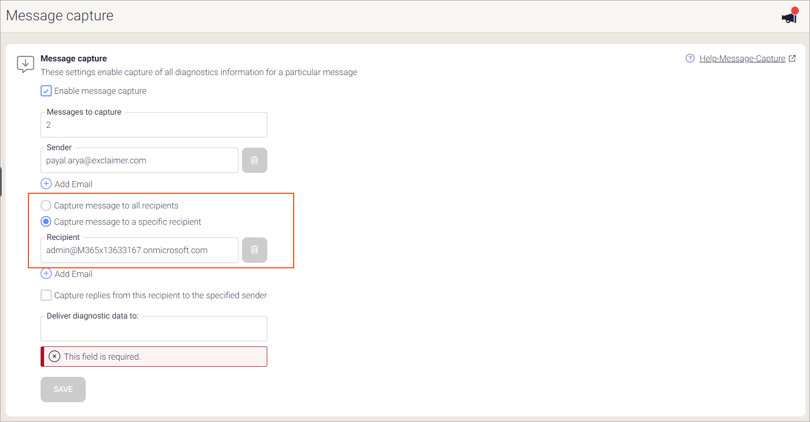 Message capture – Exclaimer Knowledge Base